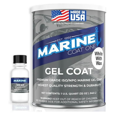 Marine Coat One, Professional Grade White Gelcoat Repair Kit with ...