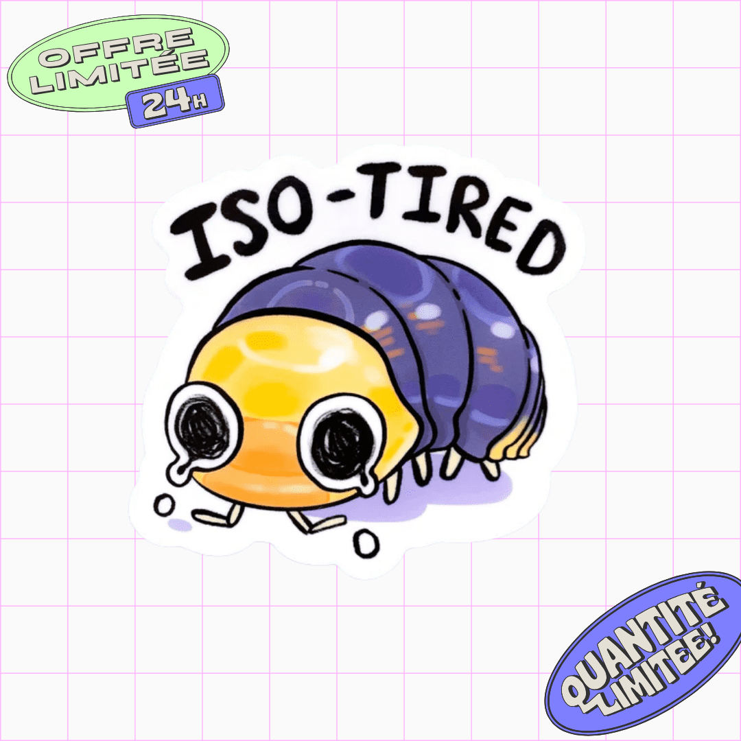 Iso-Tired Sticker | Rubber Ducky Isopod Bug Design | Nature Sticker for ...