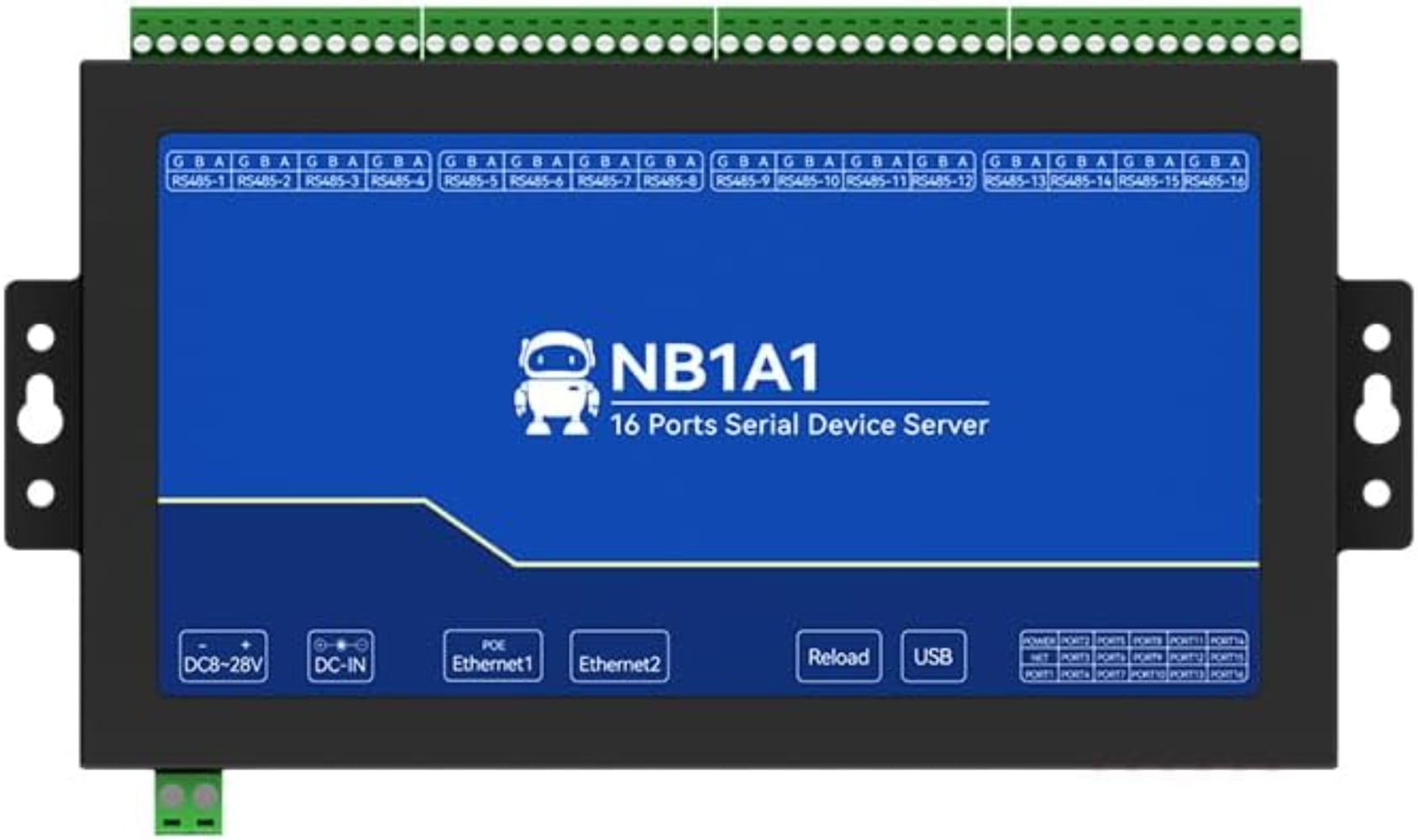 Isolated 16 Way Serial Port Server Rs485 Rj45 Nb1a1 Tcp Udp Modbus Tcp To Rtu Storage