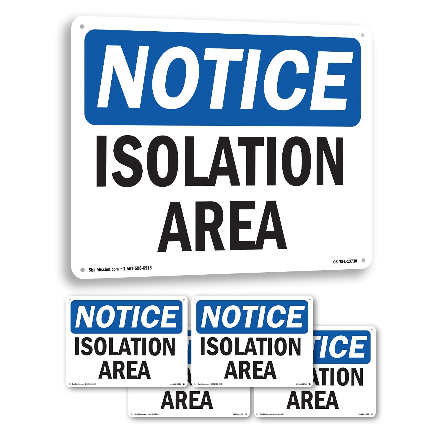 Isolation Area OSHA Notice Aluminum Sign 10 Inch x 7 Inch - 5 Pack ...