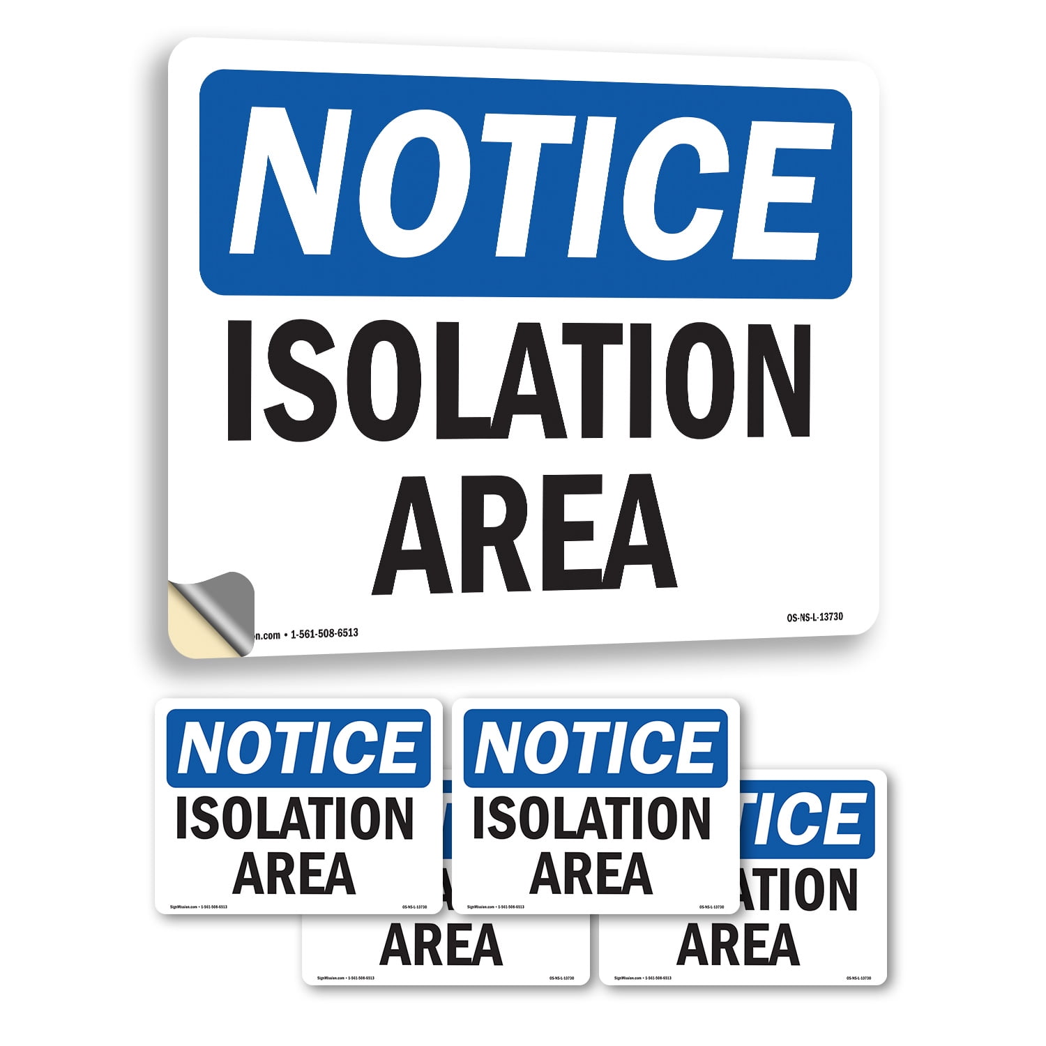 Isolation Area OSHA Notice Vinyl Decal Label 10 Inch x 7 Inch - 5 Pack ...