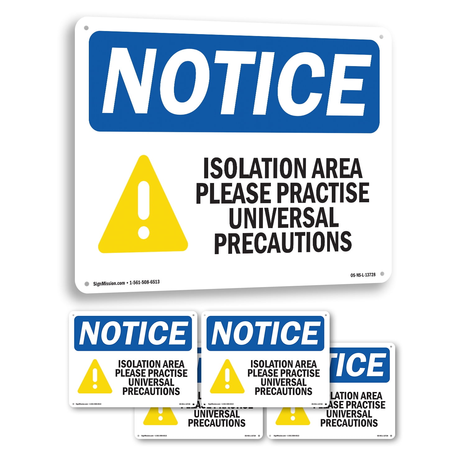 Isolation Area Please Practice OSHA Notice Rigid Plastic Sign 10 Inch x ...