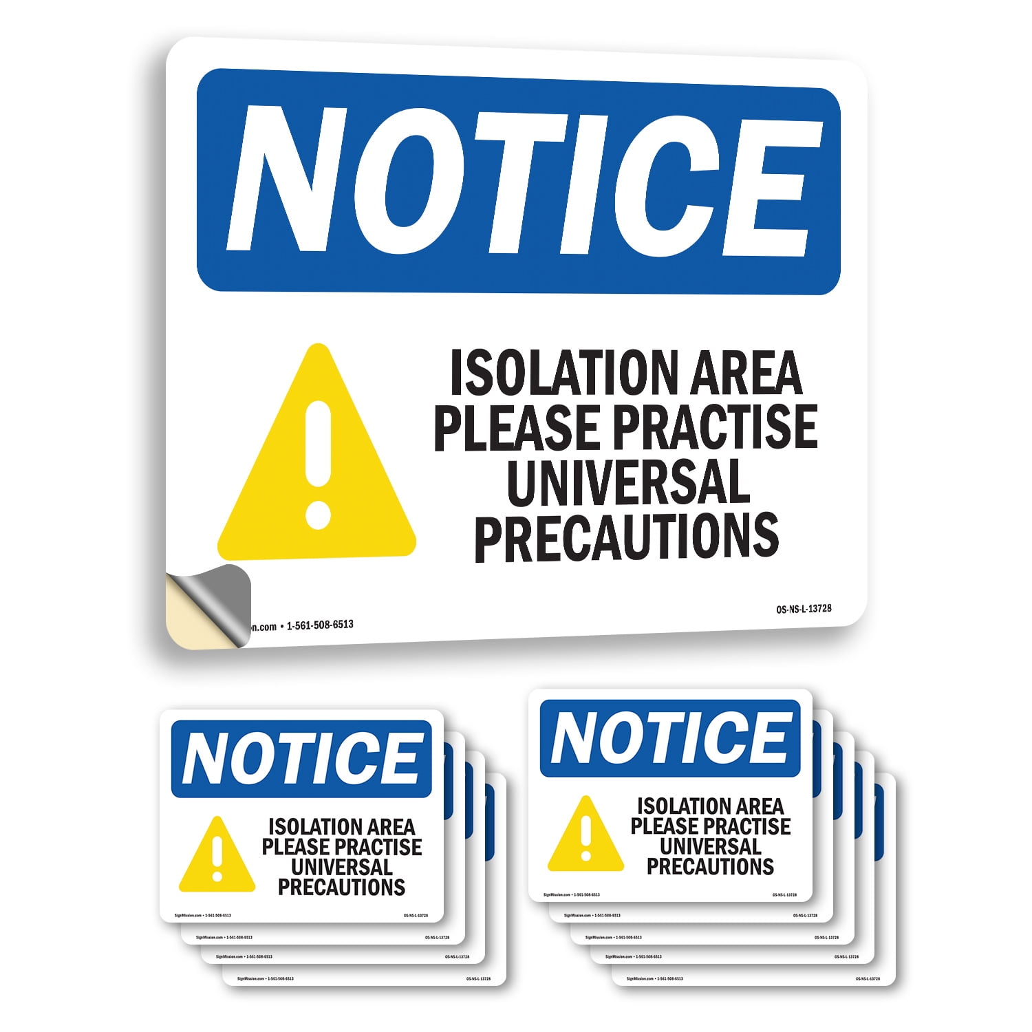 Isolation Area Please Practice With Symbol OSHA Notice Vinyl Decal ...