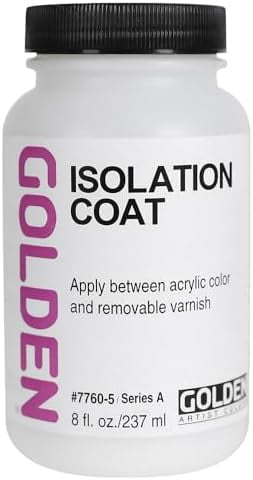 Isolation Coat by GOLDEN, 8 fl. oz. Jar, Professional Acrylic Top Coat ...