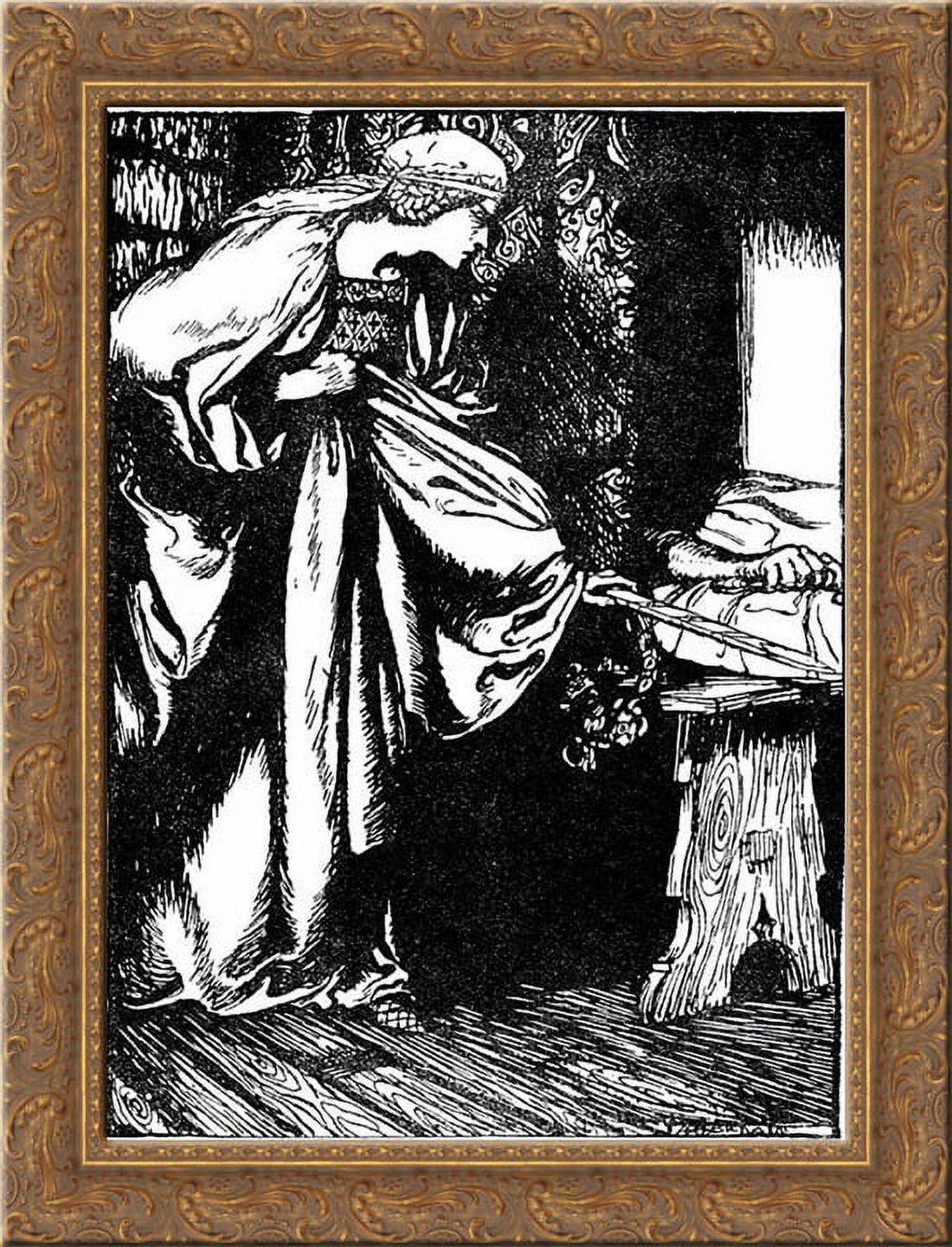 Isolde discovers the notch in the sword of Tristan 20x24 Gold Ornate ...