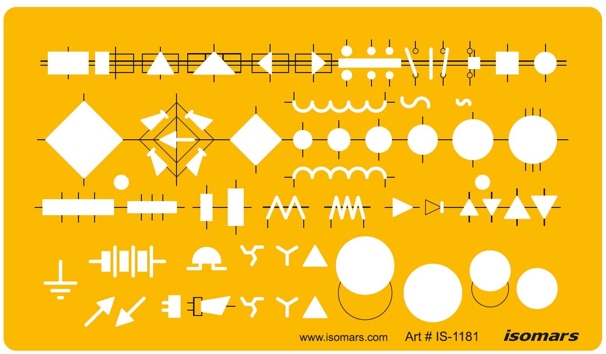 Isomars Nato Small Electronic Technical Drawing Drafting Template Stencil - Walmart.com