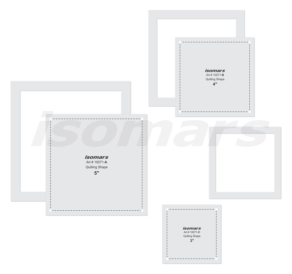 Isomars Square Quilting Patchwork Shape Scale Template Set of 3 Pcs ...