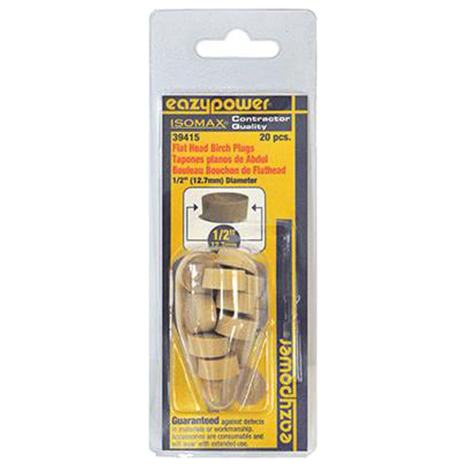 Isomax 30015 Dowel Plug, Flat Head, 1/2-In., 20-Pk. - Quantity 6 ...