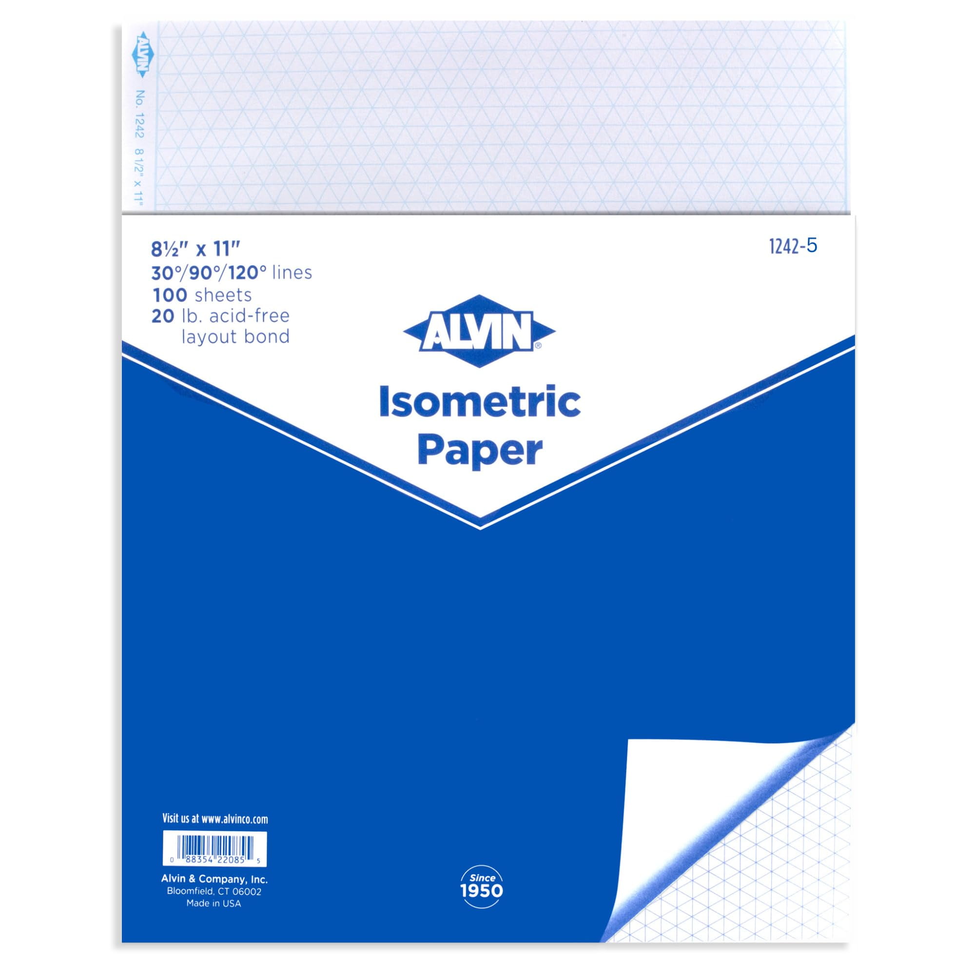 Isometric Paper Pad 100 Sheets 8.5x11 Inches Drafting Graph Paper for ...