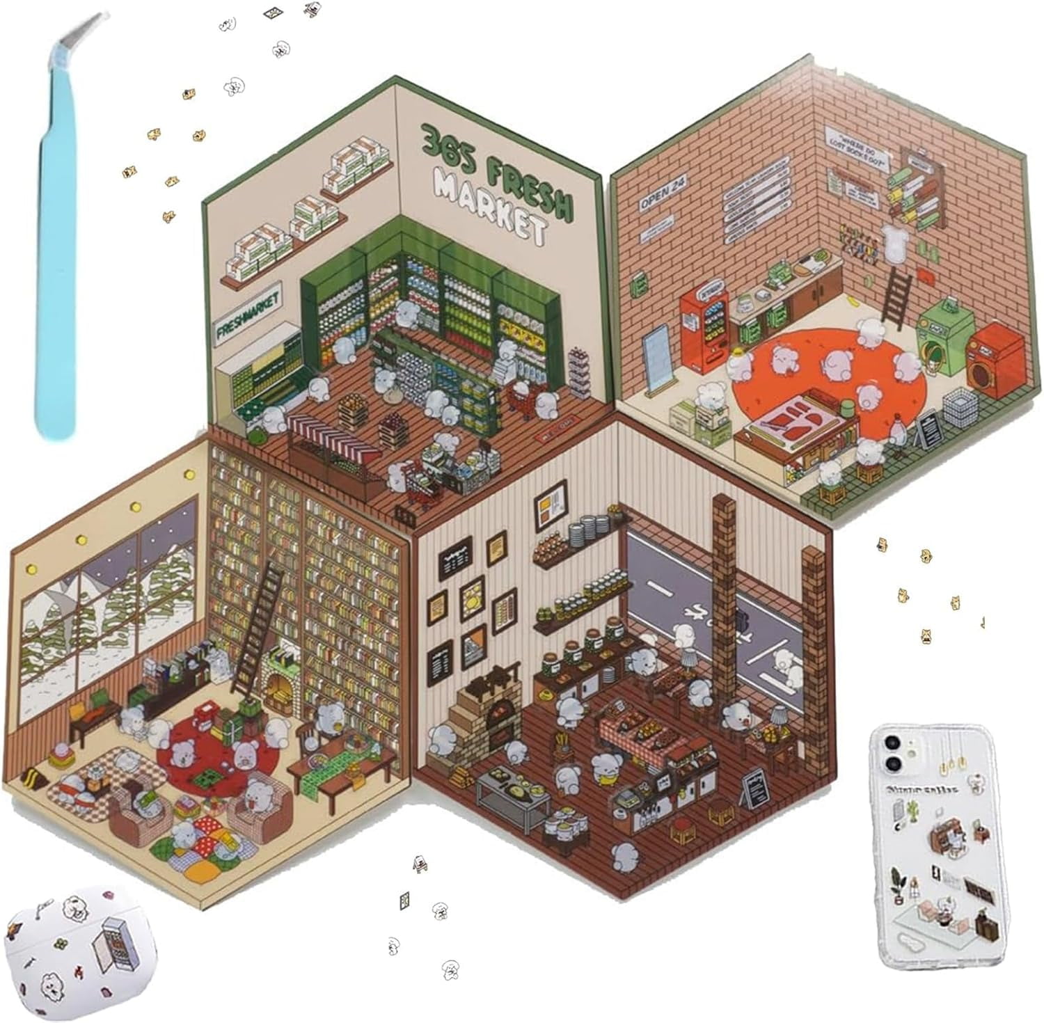 Isometric Sticker Book,Isometric Sticker Pack,Room Sticker Book,DIY 3D ...