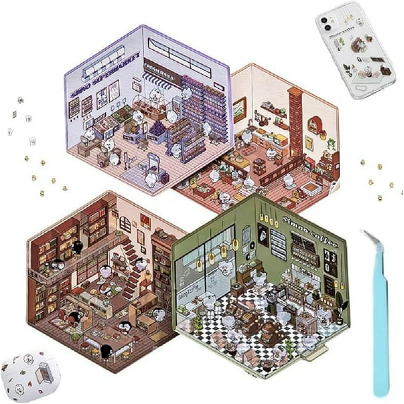 Isometric Sticker Book,Isometric Sticker Pack,Room Sticker Book,DIY 3D ...