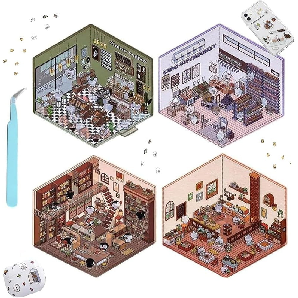 Isometric Sticker Book,Isometric Sticker Pack,Room Sticker Book,DIY 3D ...