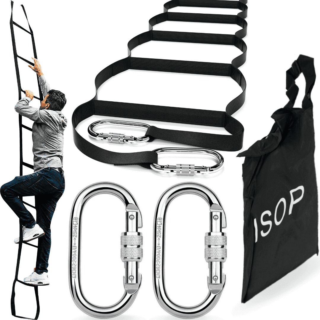 USA-Made Rescue Ladder, 16ft with Snap Hooks | Holds up to 460 lbs ...