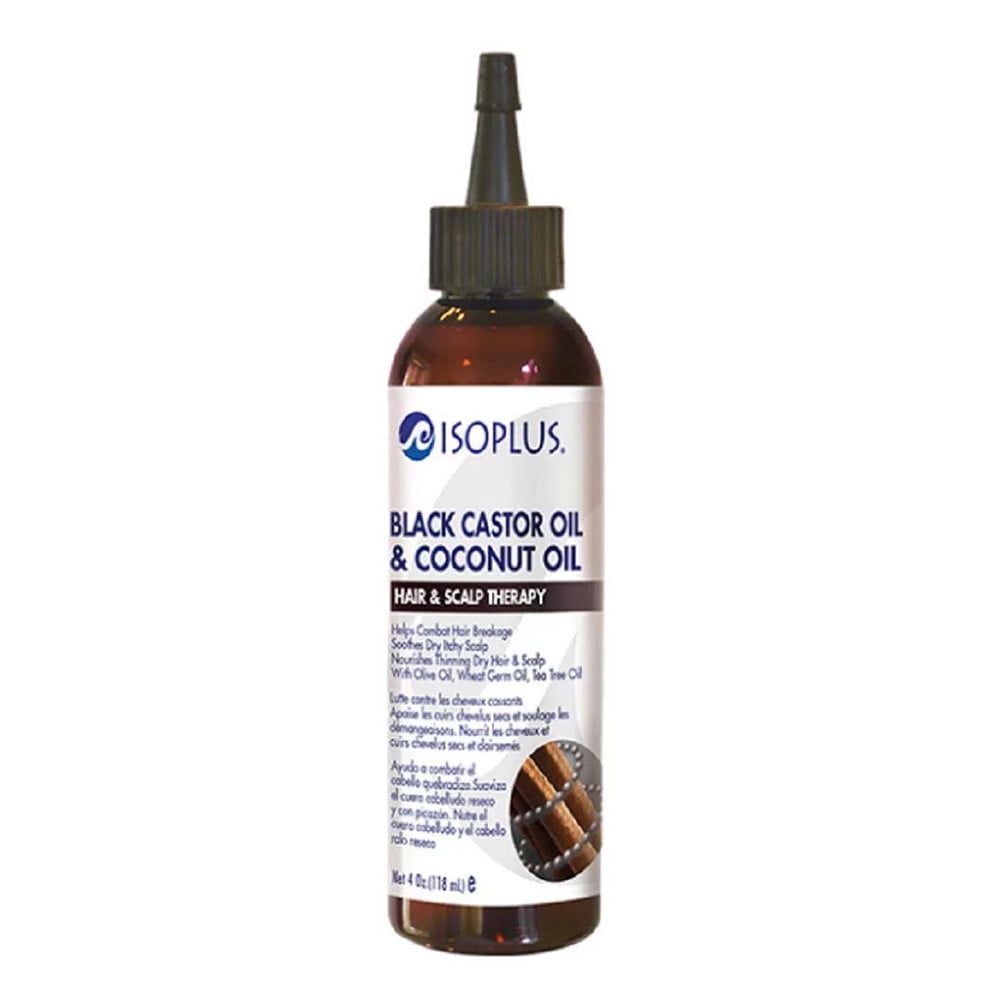Isoplus Black Castor Oil and Coconut Hair and Scalp Therapy, 4 Oz, 2 ...
