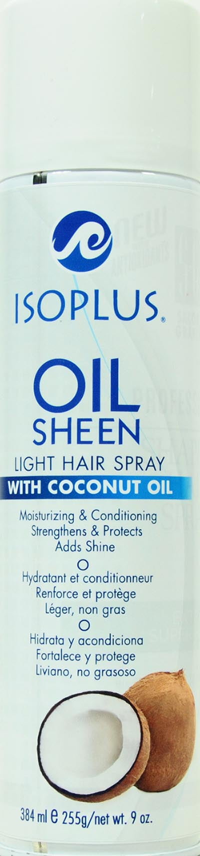 Isoplus Coconut Oil Sheen Light Hair Spray, 9 oz. - Moisturizes ...