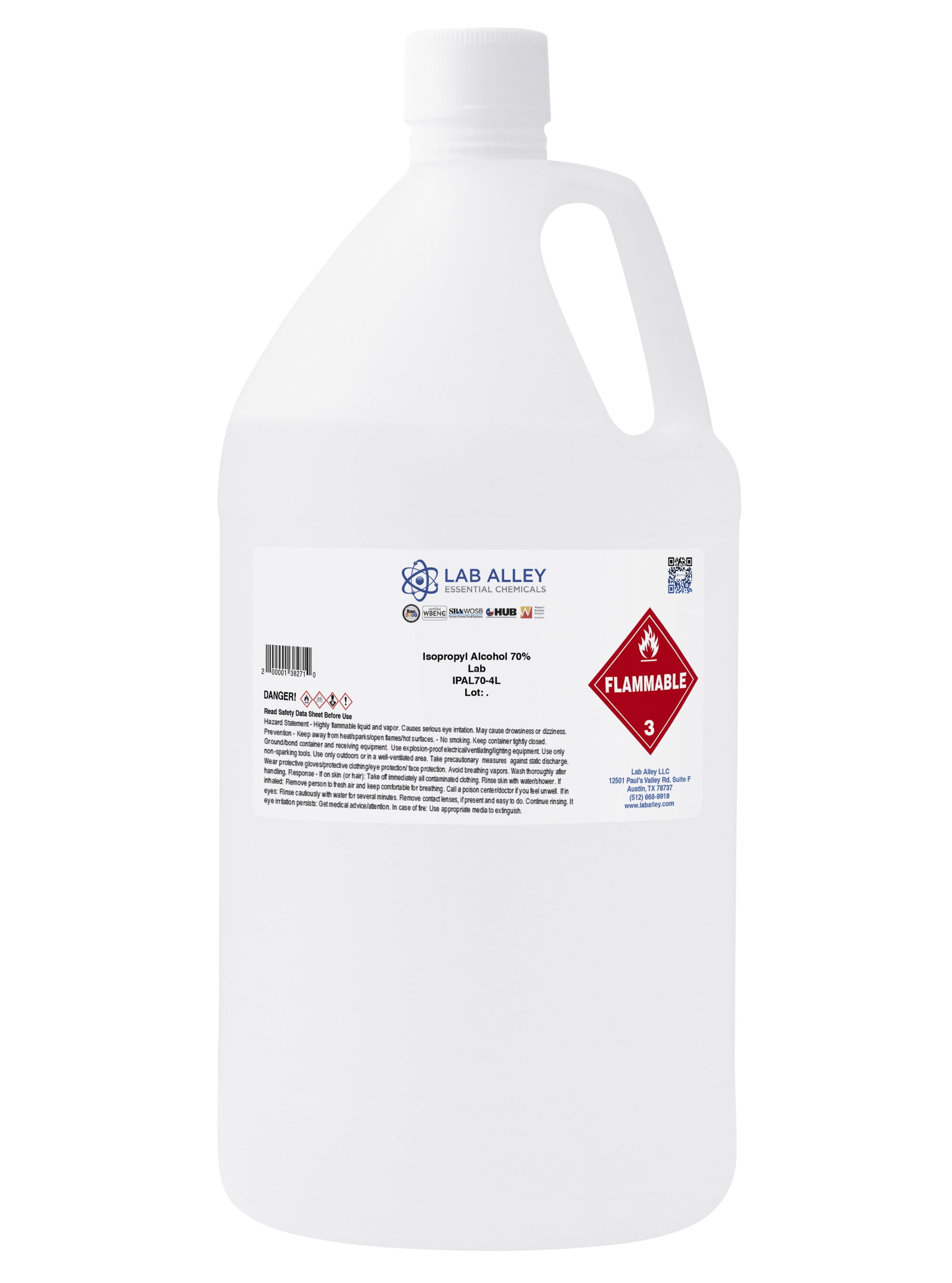 Isopropyl Alcohol 70% Lab Grade 4L - Walmart.com