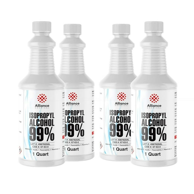 Isopropyl Alcohol 99% - 1 Gallon (4 x 32 FL Oz Bottles) - High-Purity ...