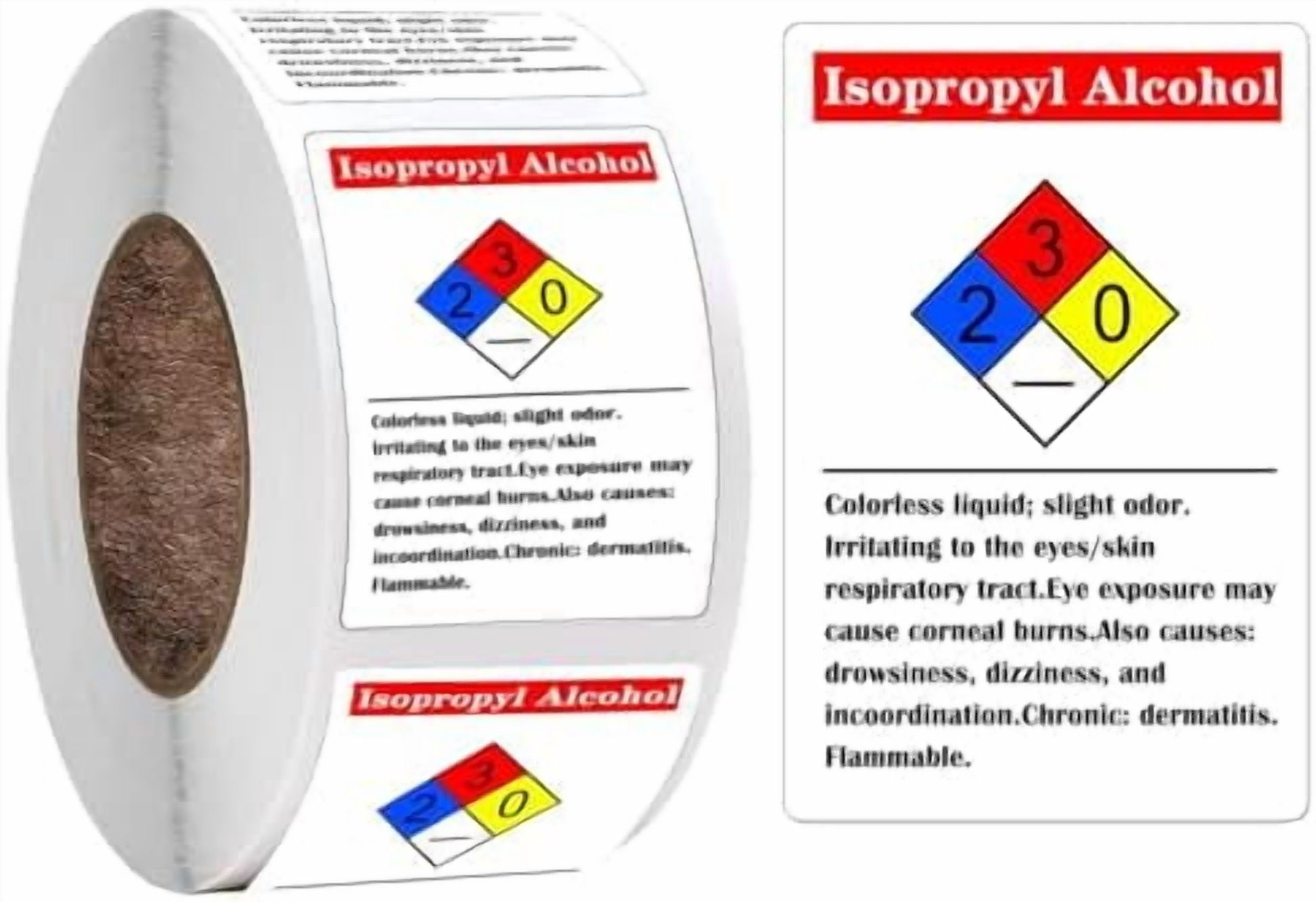 Isopropyl Alcohol Chemical NFPA Labels Hazard Labels 2 x 3 Inch Warning ...