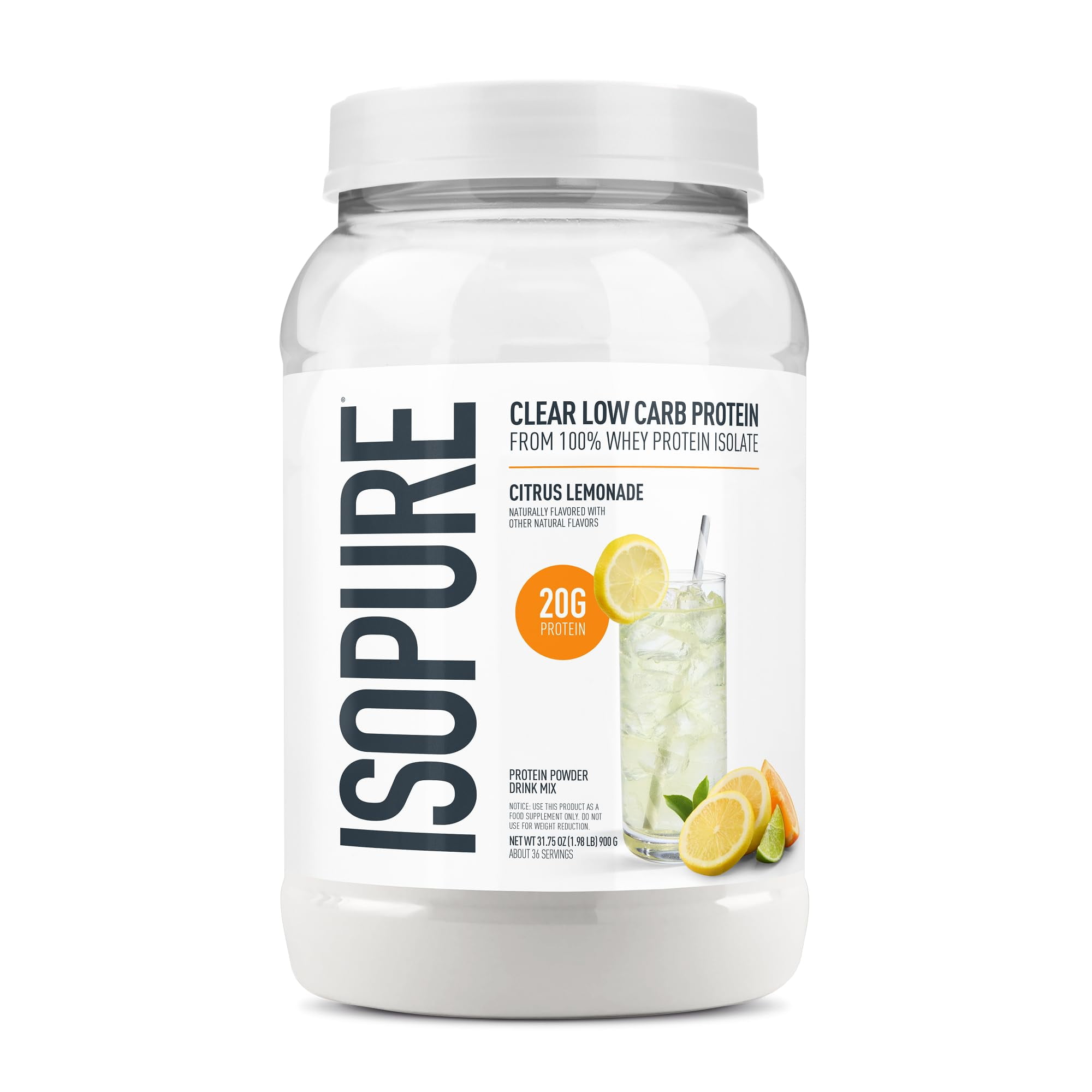 Isopure Infusions Whey Protein Isolate, Body Nutrition, Citrus Lemonade ...