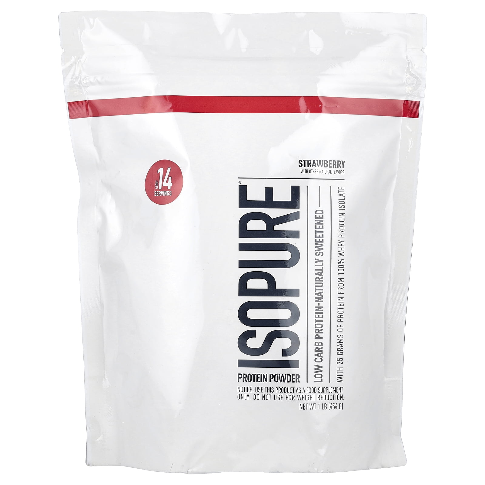Isopure, Low Carb, Whey Protein Isolate, 25g, Zero Sugar, Strawberry, 1 ...