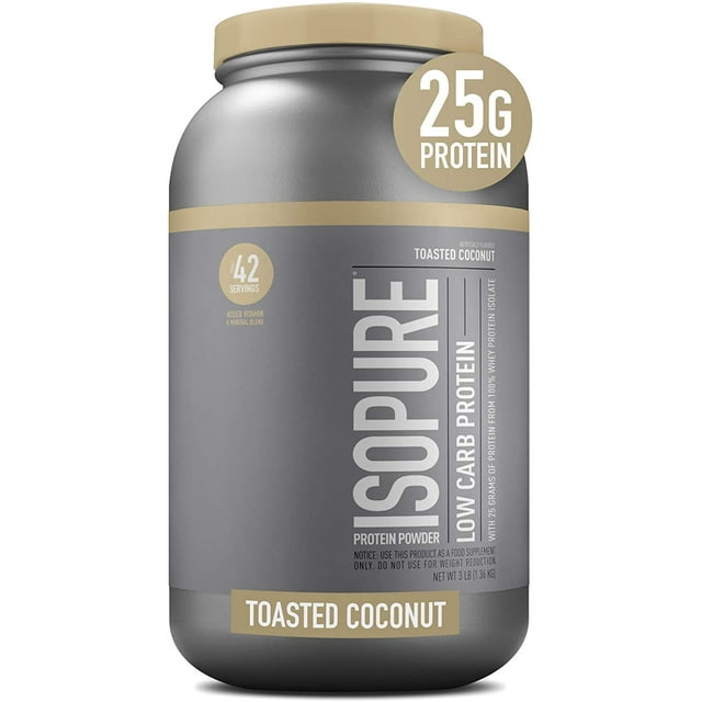 Isopure Keto-Friendly Low Carb Whey Protein Powder, Toasted Coconut, 3 lb - Walmart.com