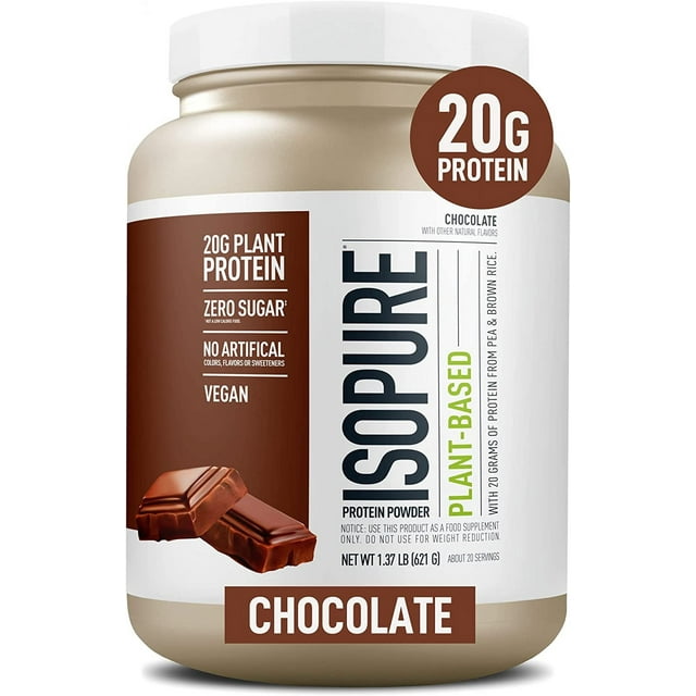 Isopure Plant-Based Protein Powder, Chocolate, 1.37 lb (621 g ...