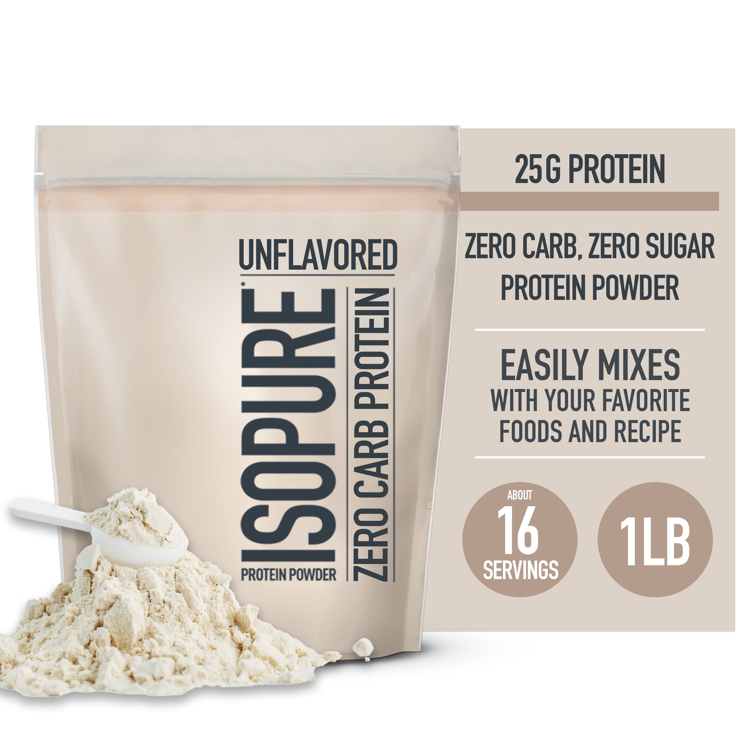 Isopure Unflavored Whey Protein Isolate, 25g Protein, Zero Carb, Keto ...