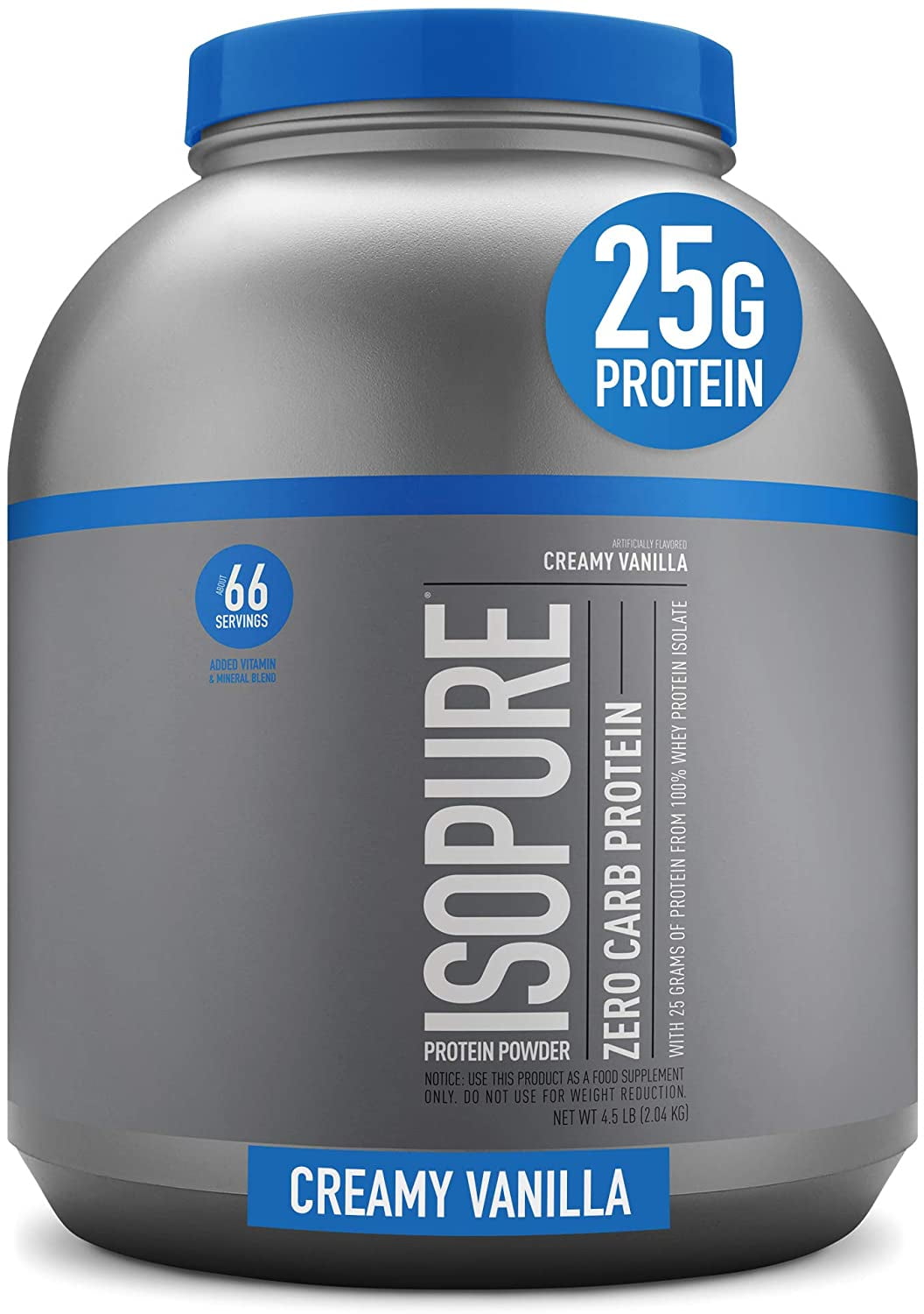 Isopure Zero Carb Whey Protein Powder, Calorie-Conscious, Creamy ...
