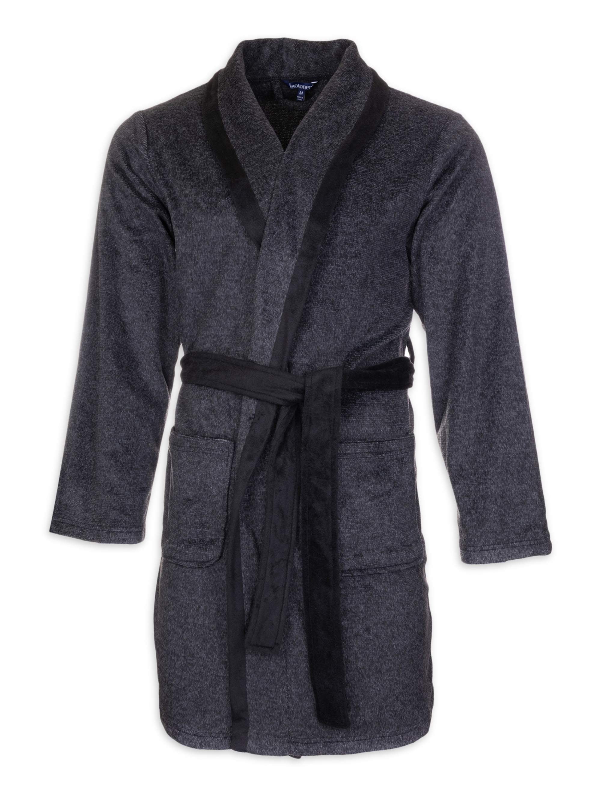 Isotoner Men's S-XL Tie Closure Polyester Sleepwear Robe & Bathrobe ...