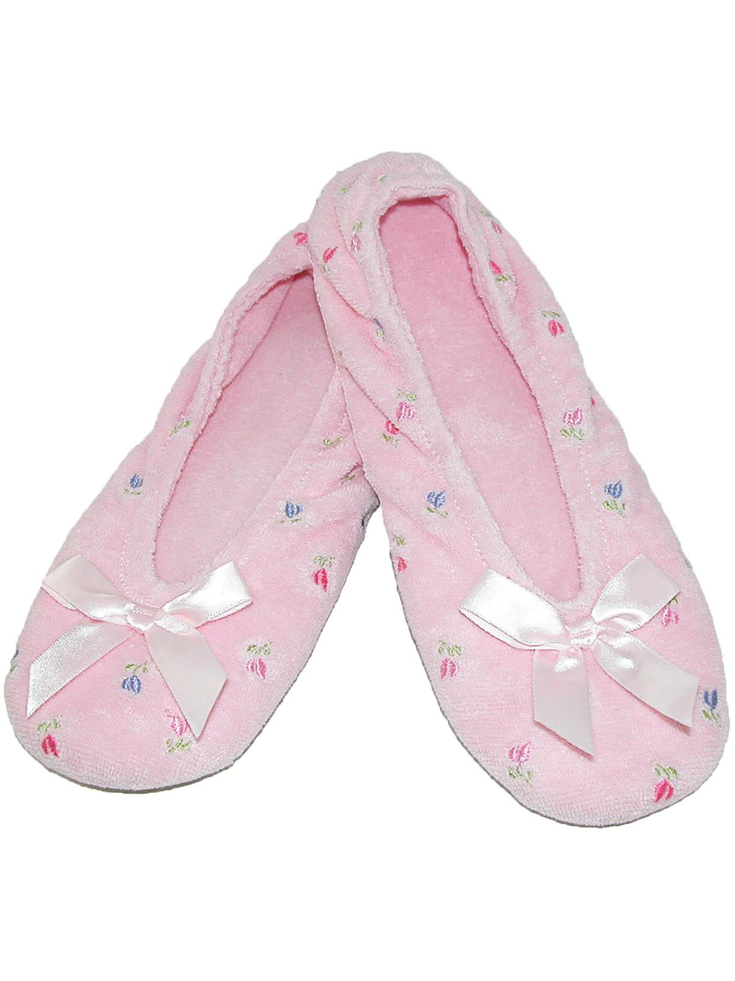Isotoner Embroidered Terry Ballerina Slippers (Women) - Walmart.com