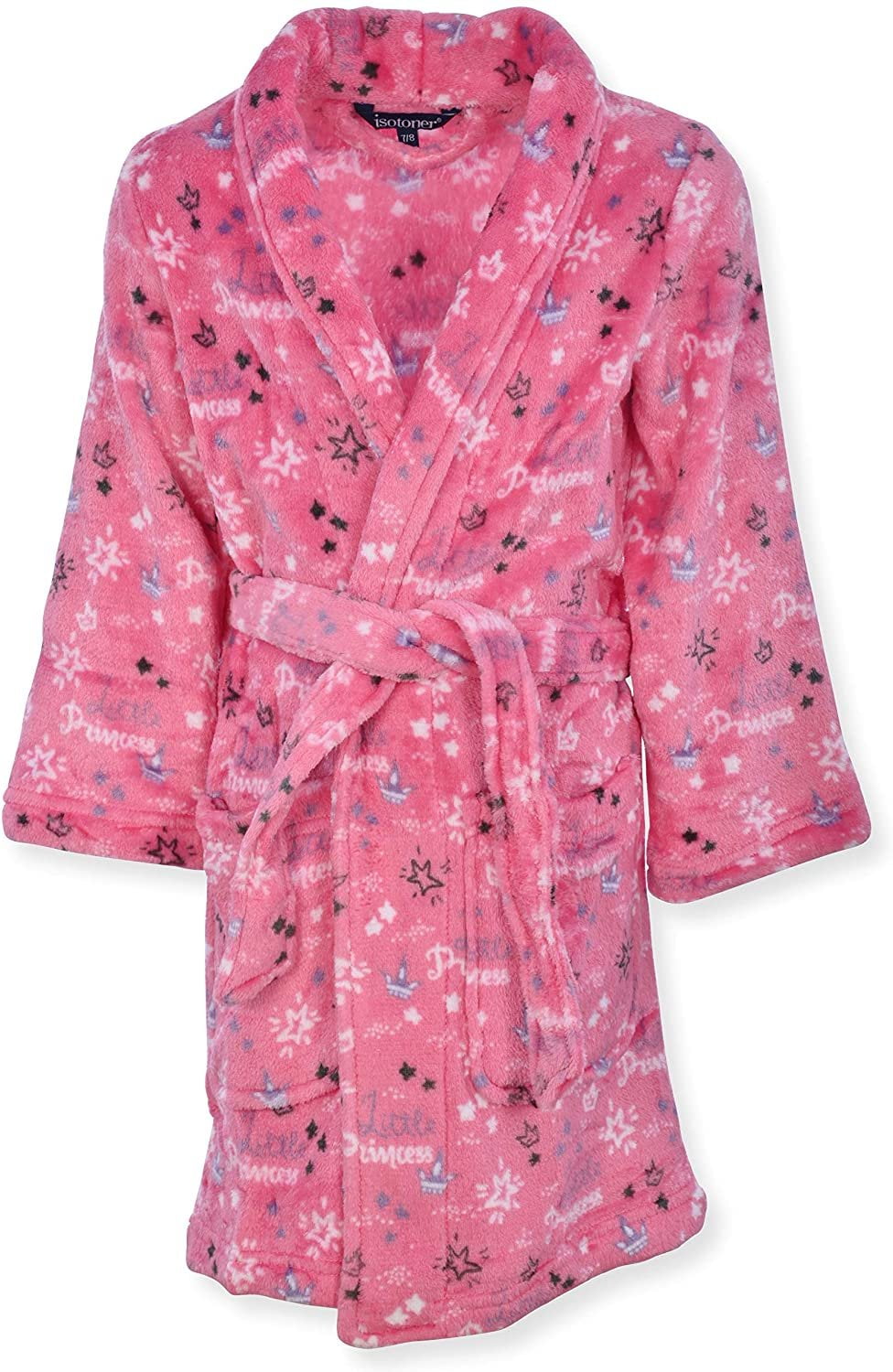 Isotoner Girls Plush Robe - Toddler Little Big Girl Pink Comfortable ...