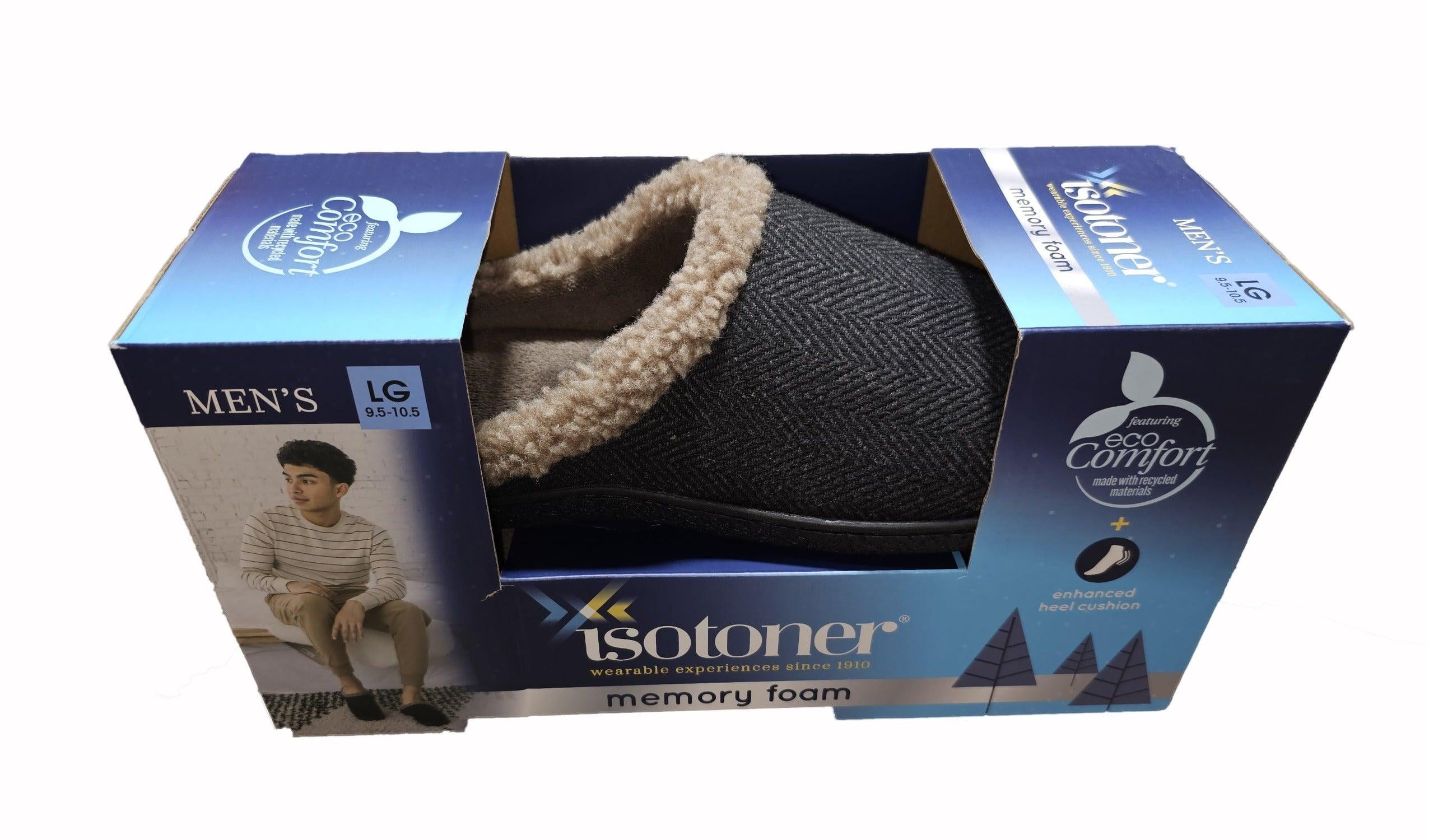 Isotoner Men's Memory Foam Comfort Slippers - Walmart.com