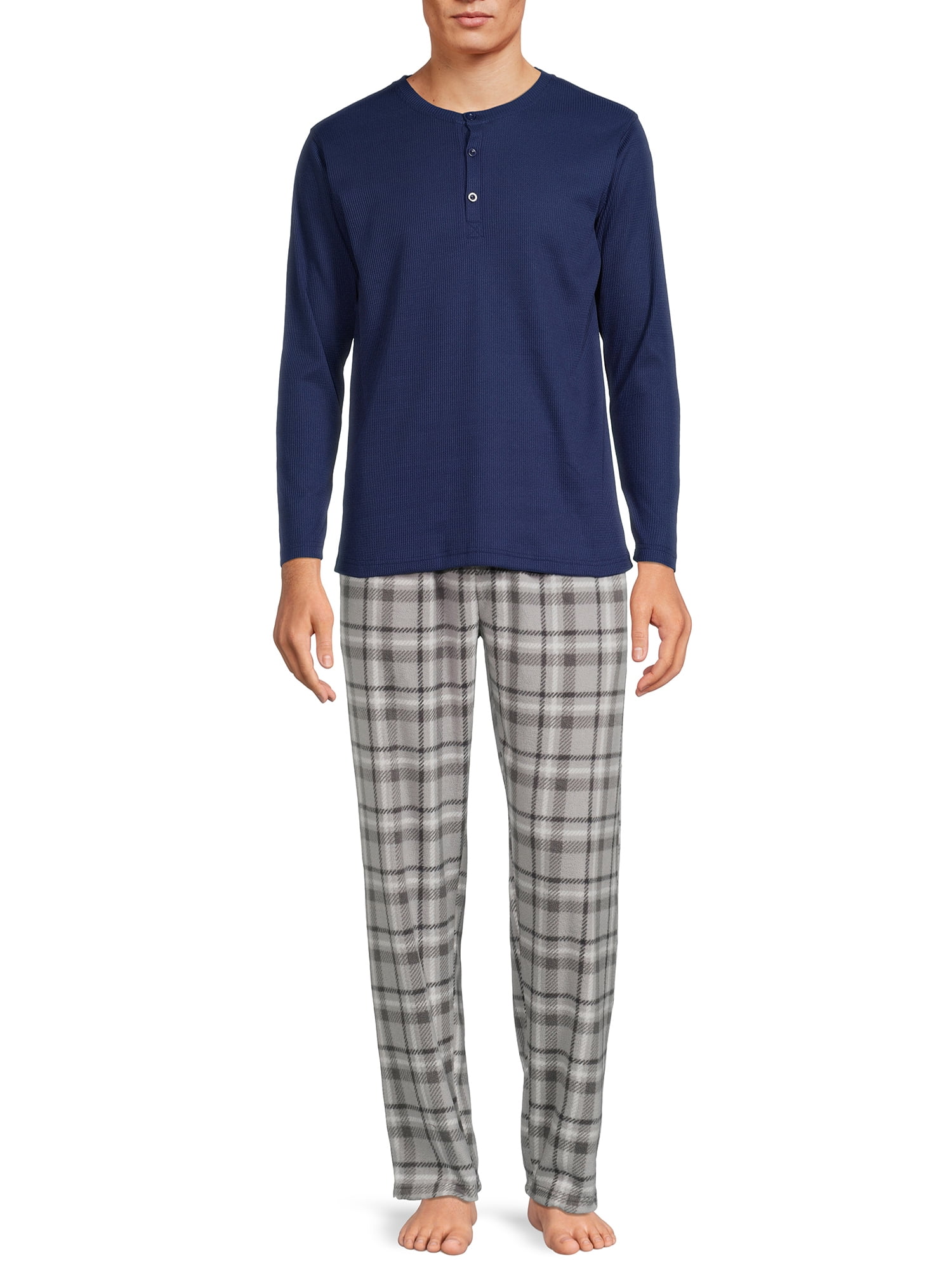 Isotoner Men's Thermal Top and Micro Fleece Pant Sleep Set, Sizes S-2XL ...