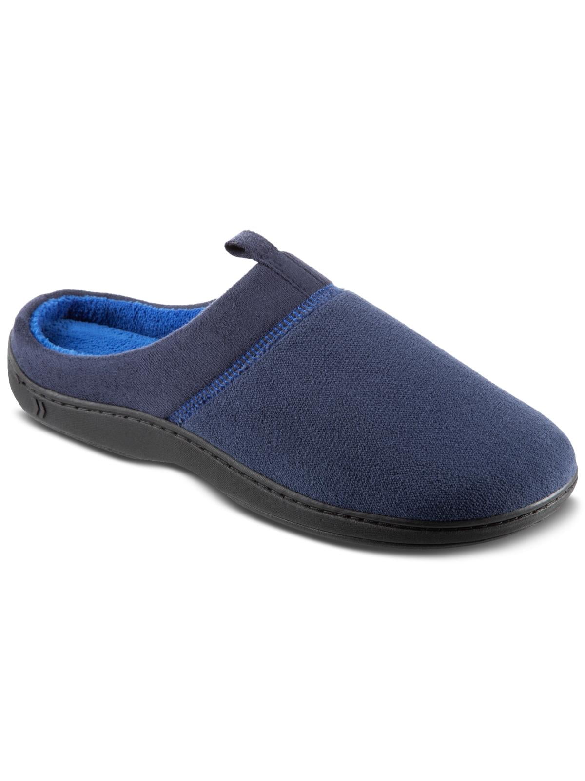 Isotoner Men's Jared Moc-Toe Memory Foam Slippers Blue Size M - Walmart.com