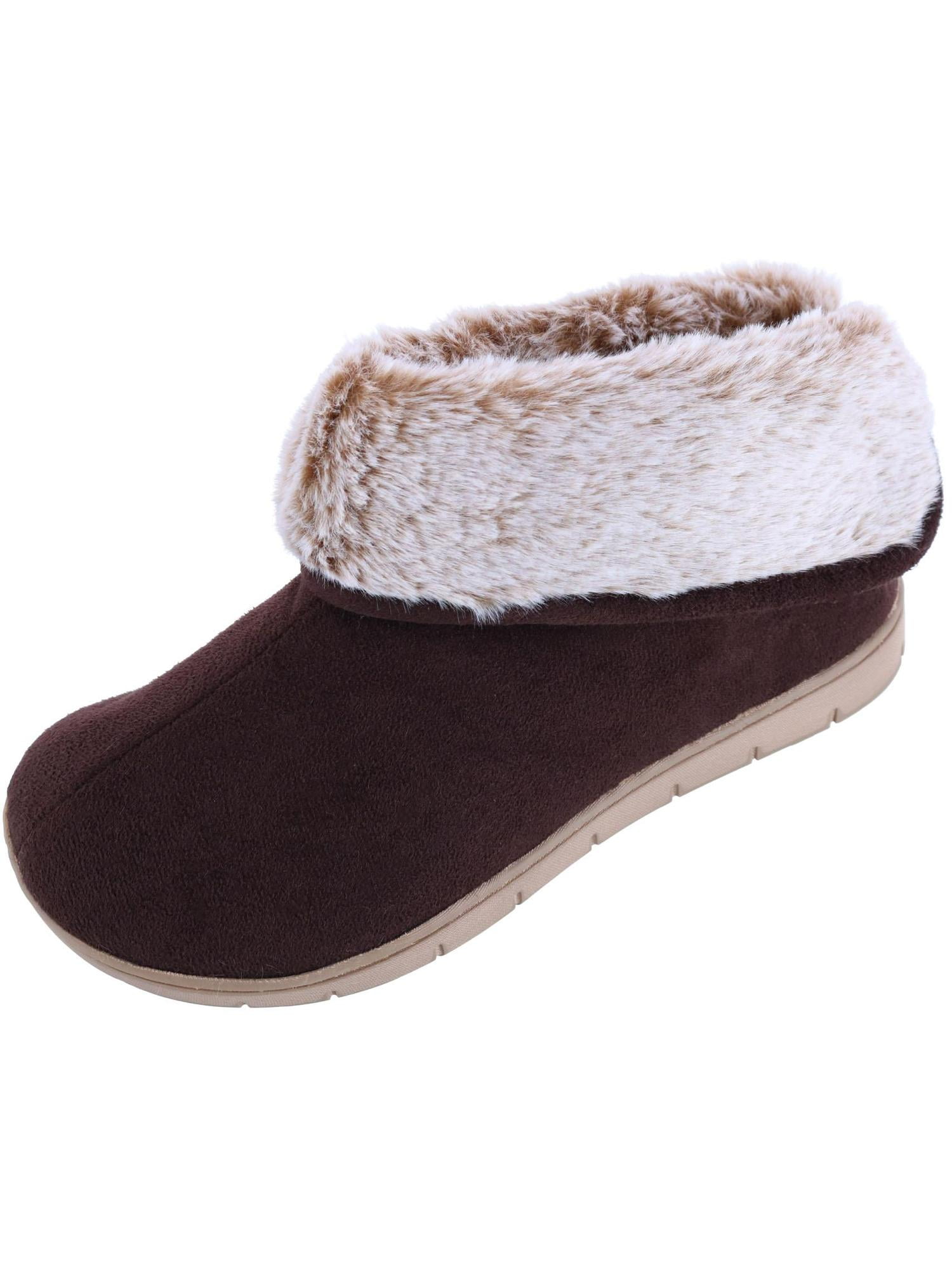 Isotoner Recycled Microsuede and Faux Fur Boot Slipper (Women ...