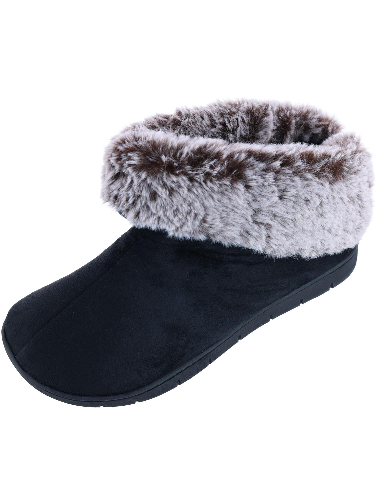 Isotoner Recycled Microsuede and Faux Fur Boot Slipper (Women ...