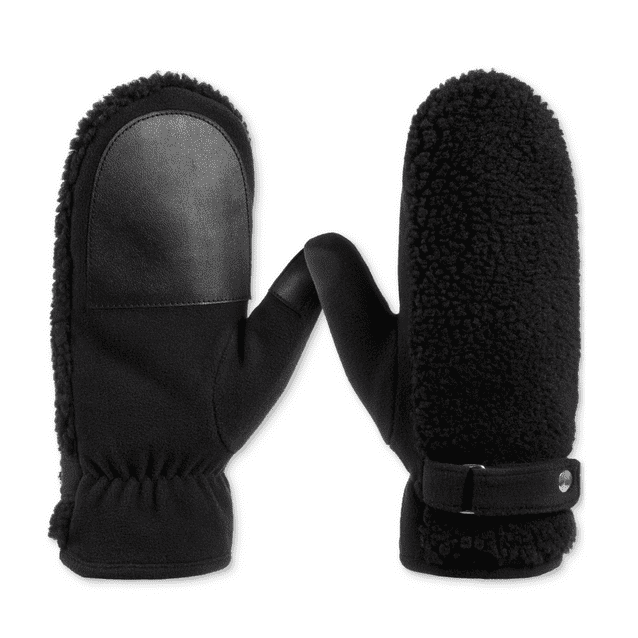 Isotoner Signature Women's Fleece-Lined Berber Mittens - Black ...