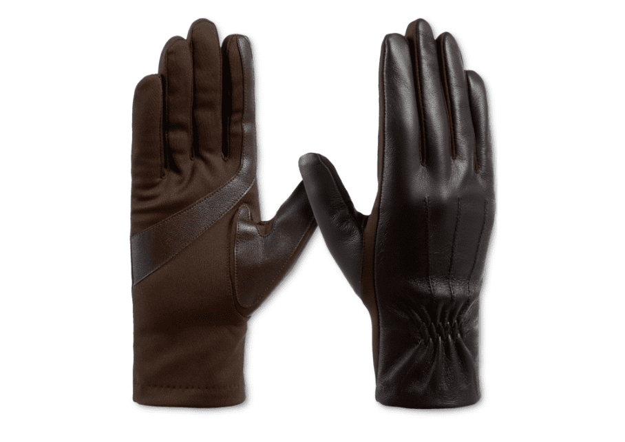 Isotoner Signature Women's Stretch Leather Touchscreen Gloves - Black - Walmart.com