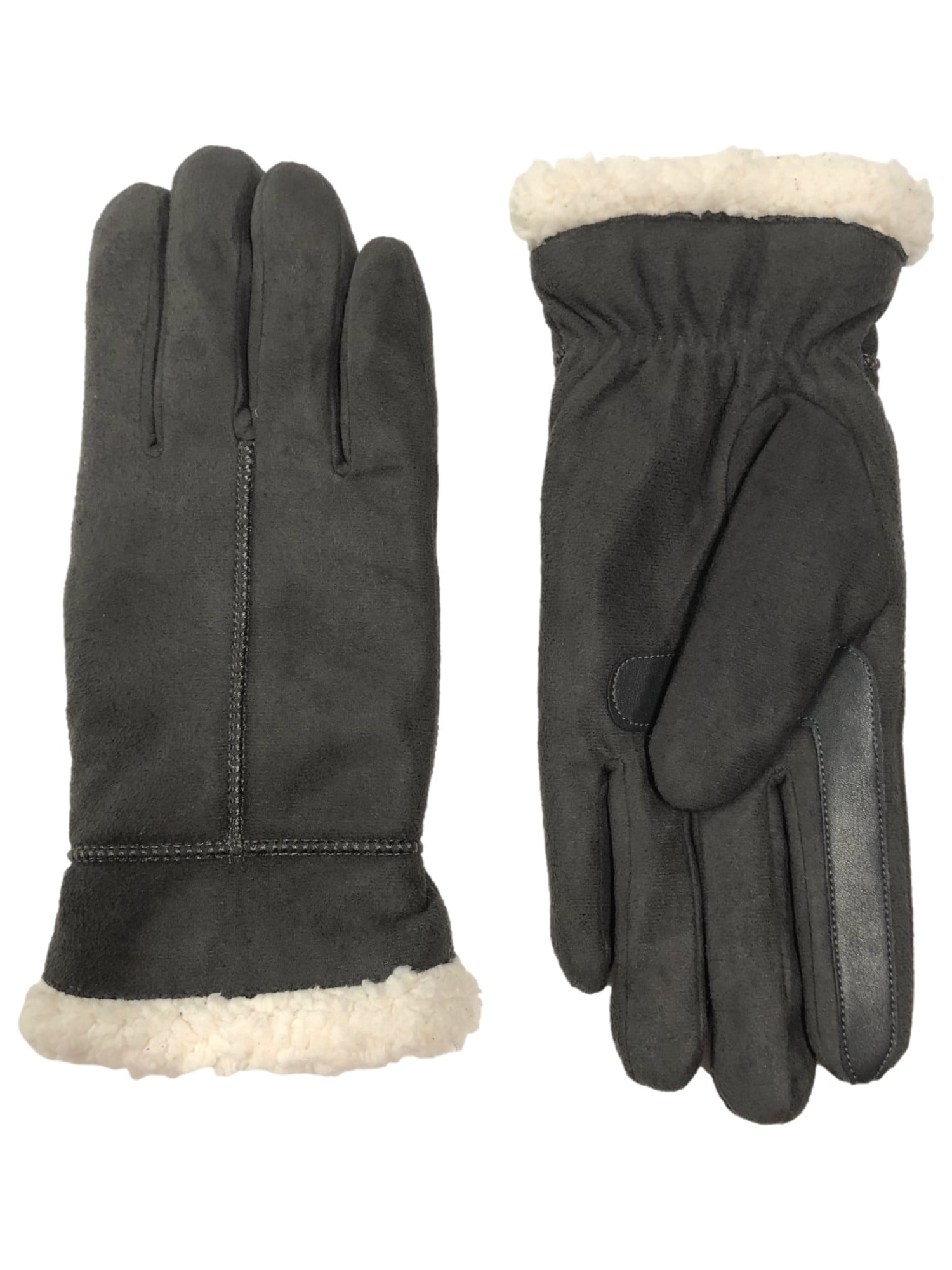 Isotoner Smart Dri Womens Gray Sherpa Touchscreen Text Gloves Small ...