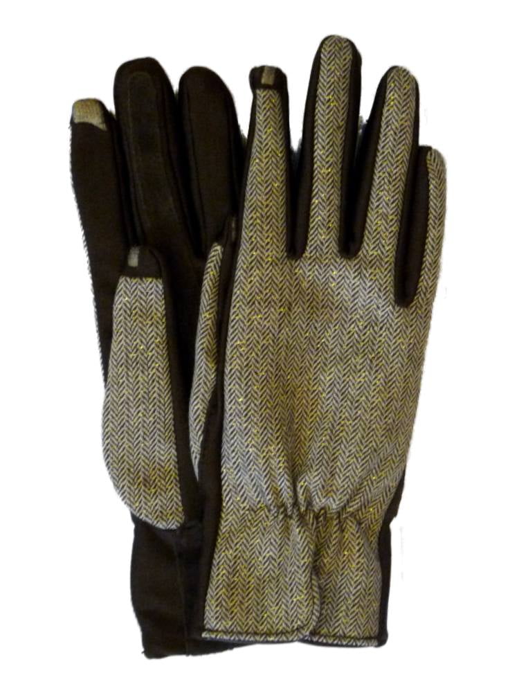 Isotoner Smart Touch Womens Brown Tweed Tech Gloves Smartouch Text XS/S ...