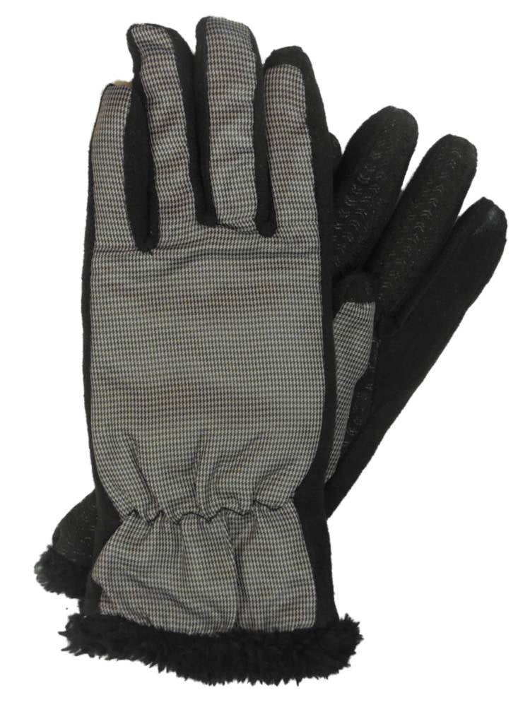 Isotoner Smart Touch Womens Gray Micro-Check Tech & Text Gloves ...