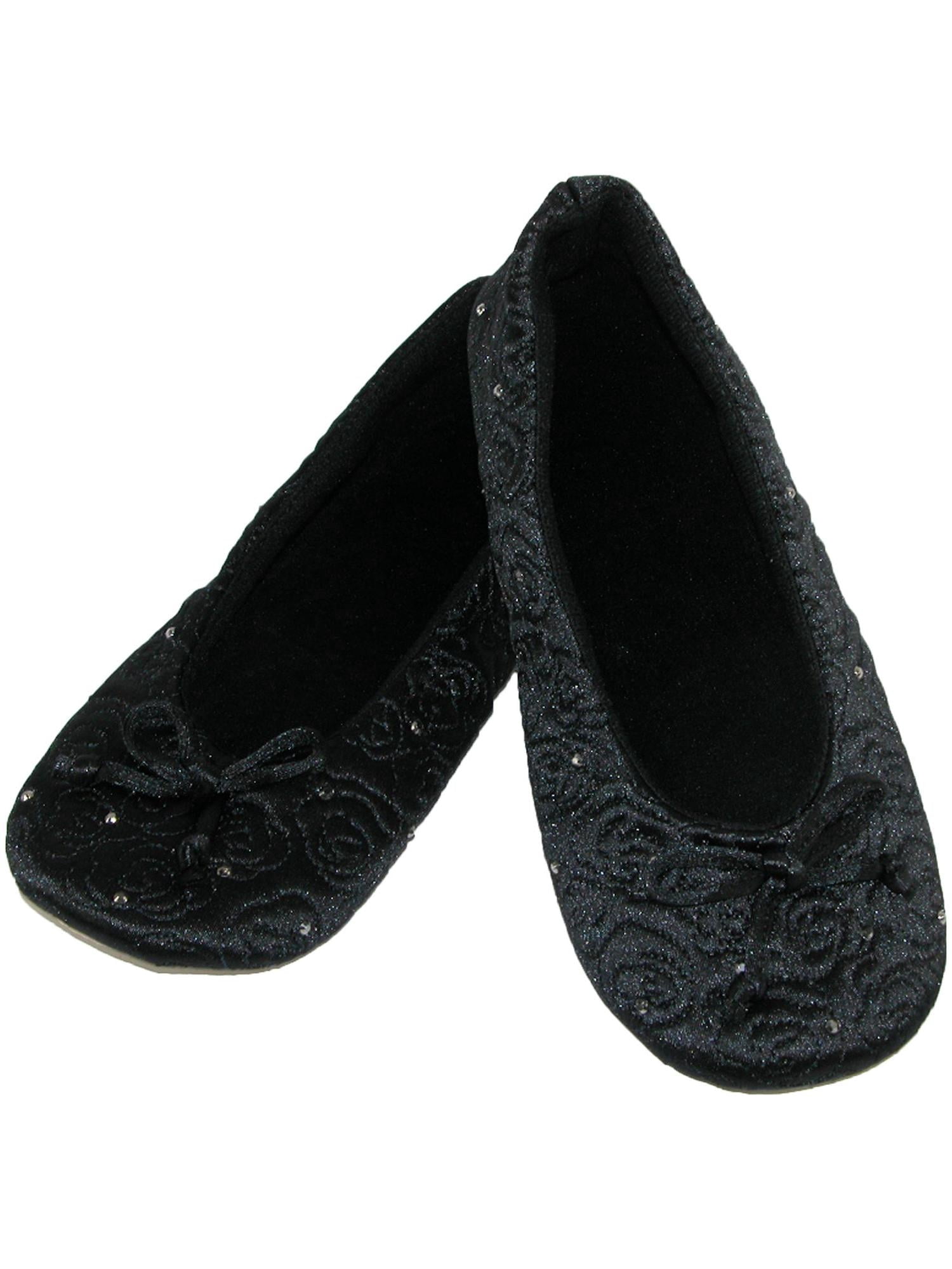 Isotoner Terry Lined Rose Quilted Ballerina Slippers (Women) - Walmart.com
