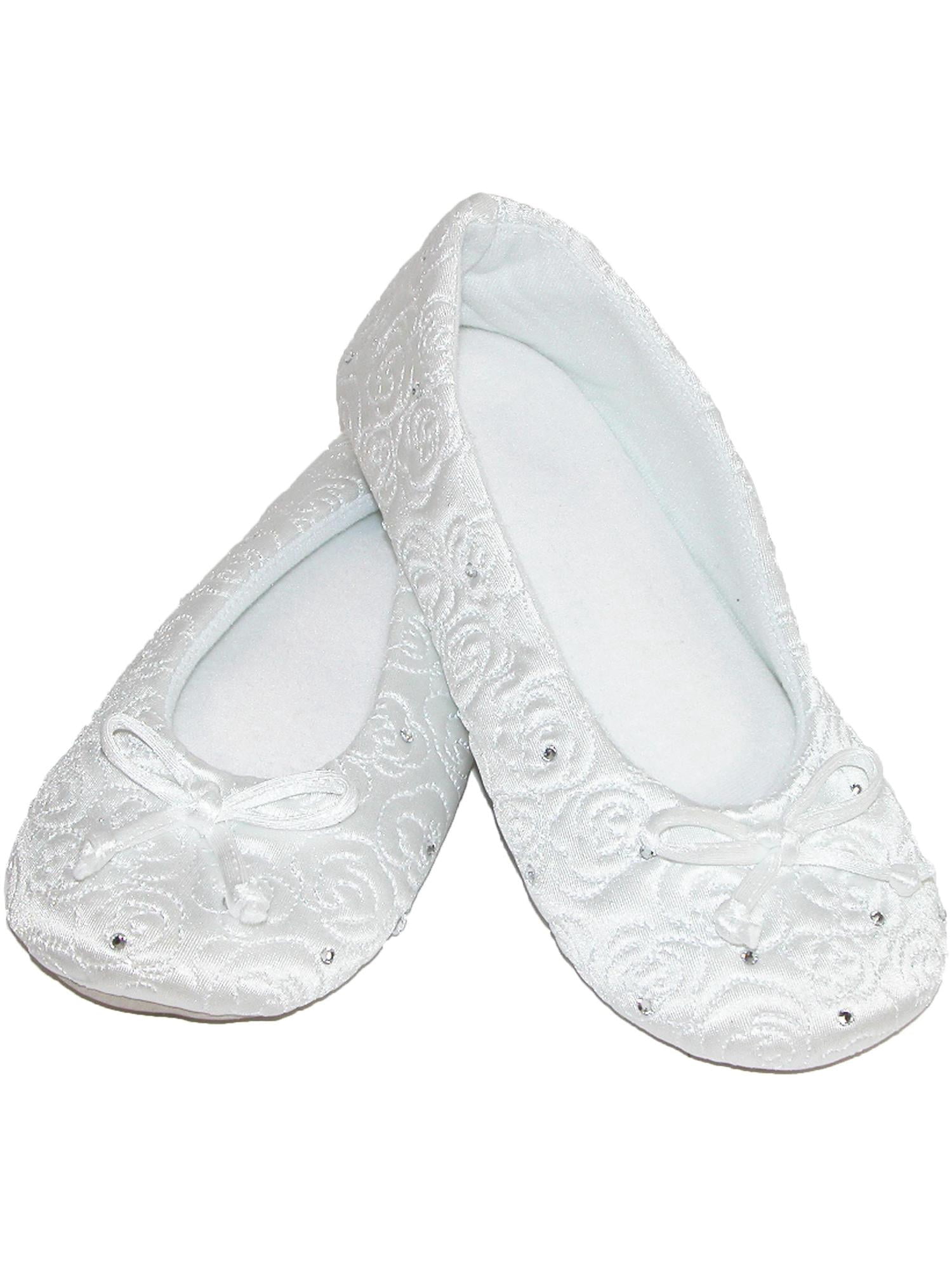 Isotoner Terry Lined Rose Quilted Ballerina Slippers (Women) - Walmart ...