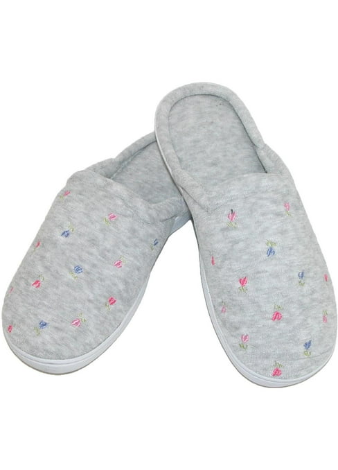 Isotoner Women's Embroidered Terry Ballerina Slippers with ISOFlex ...