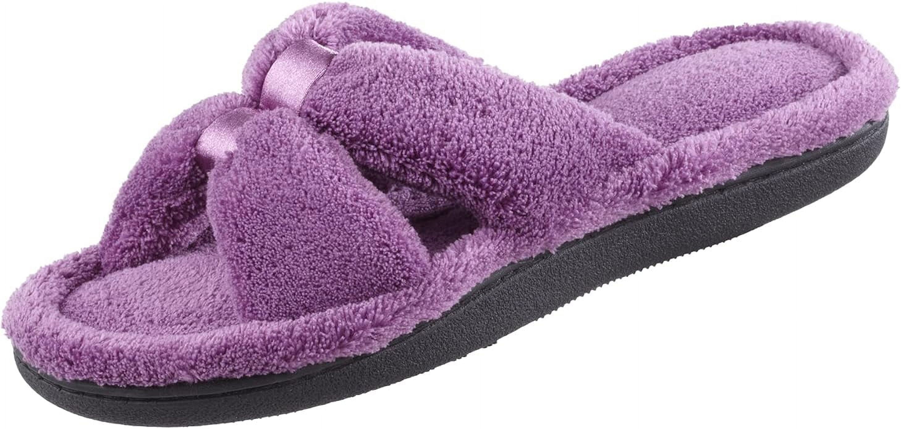 Isotoner Women's Signature X-Slide Slipper, Satin Trim with Memory Foam ...