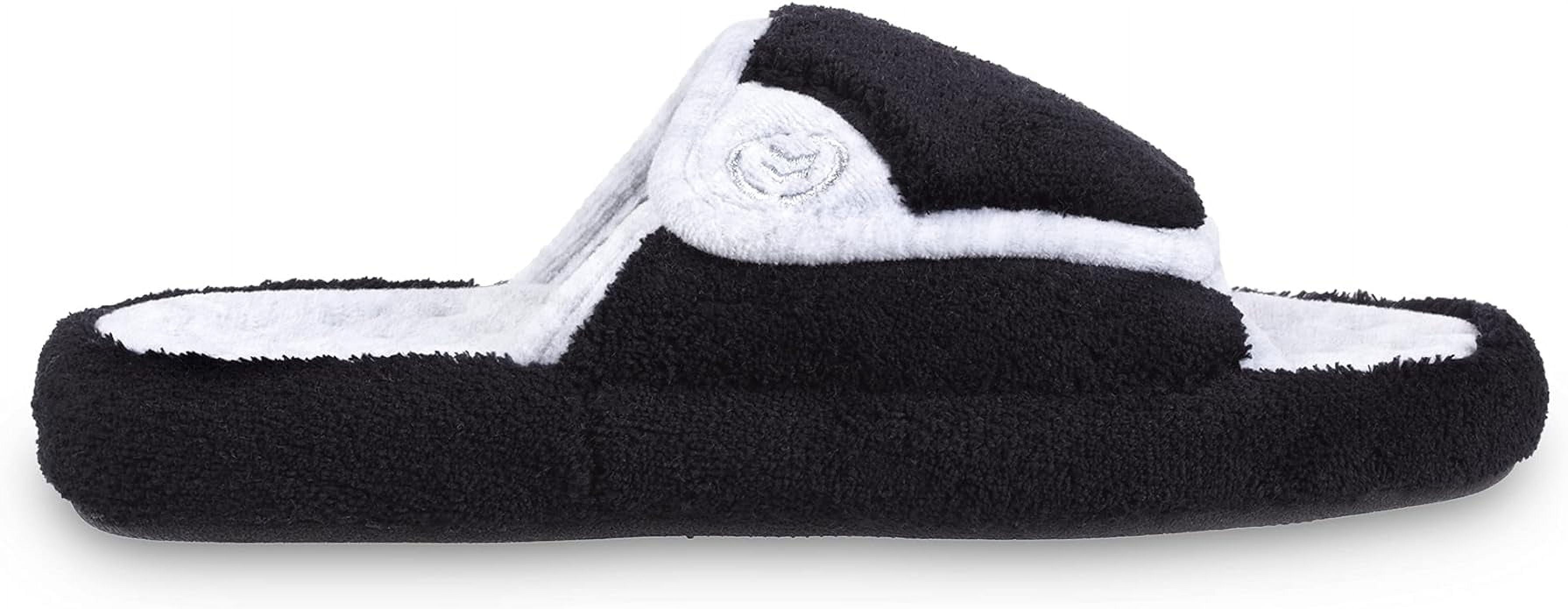 Isotoner Women's Terry Spa Slip On Slide Slipper with Memory Foam for ...