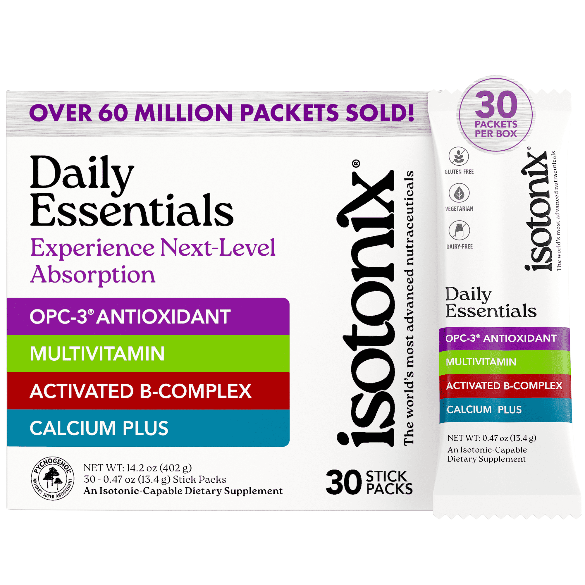 Isotonix Daily Essentials Packets, Multivitamin, Gluten-Free, Adult ...