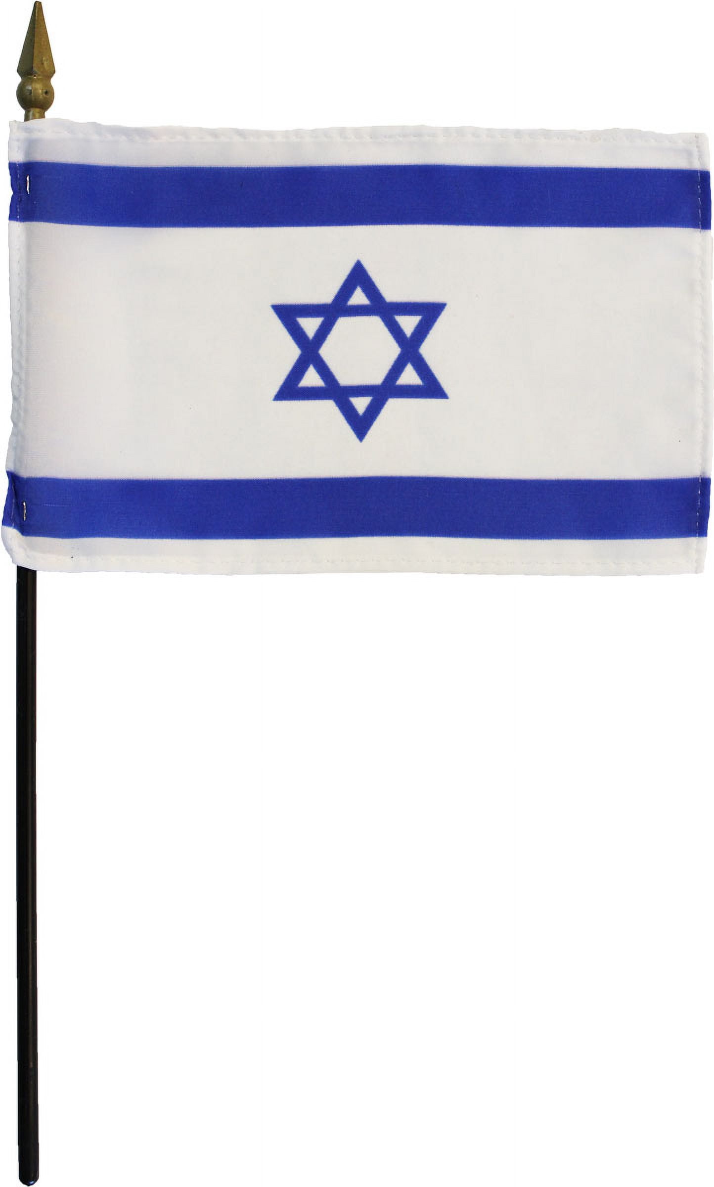 Israel - Small 4"X6" Durable Polyester Stick Flag - Walmart.com