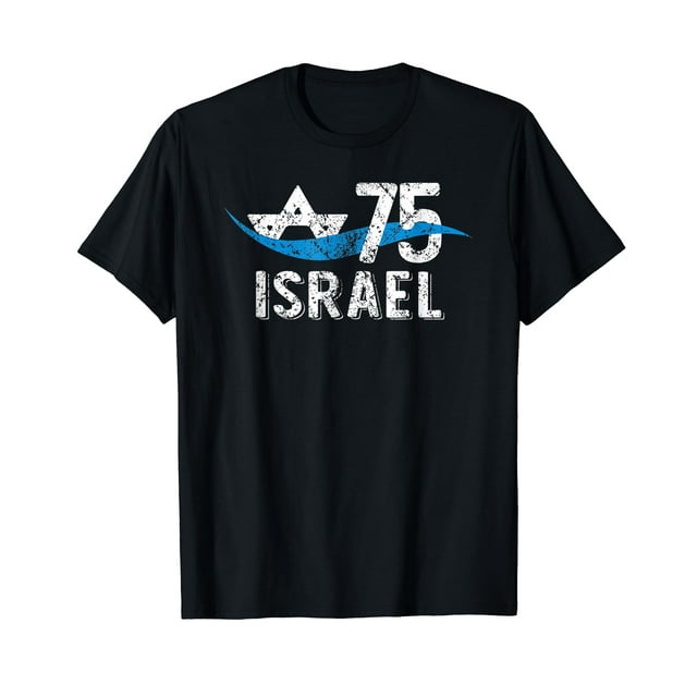 Israel 75th Anniversary 2023 Jewish State Israeli Flag T-Shirt ...