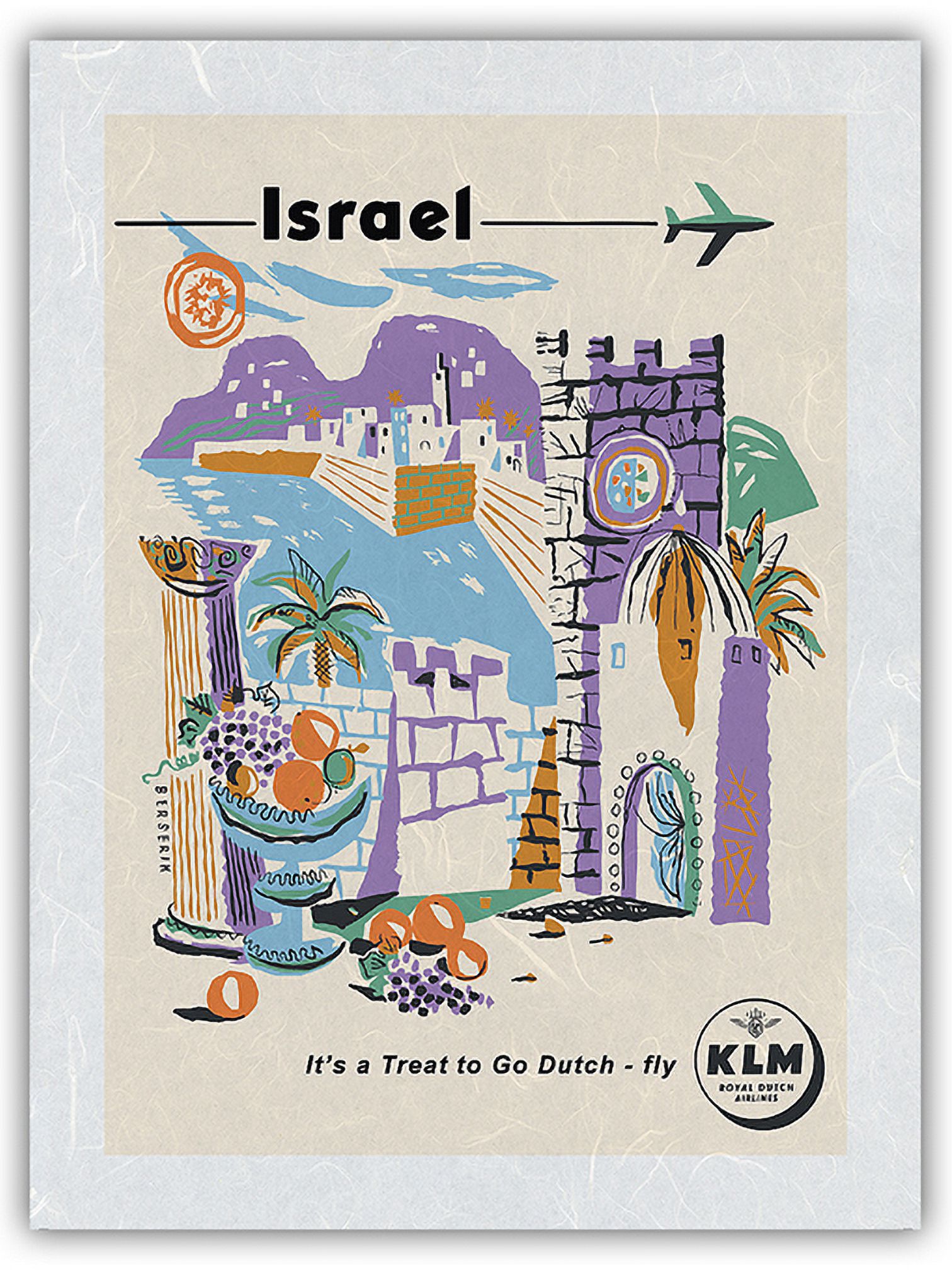 Israel - Caesarea Port - KLM Royal Dutch Airlines - Vintage Airline ...
